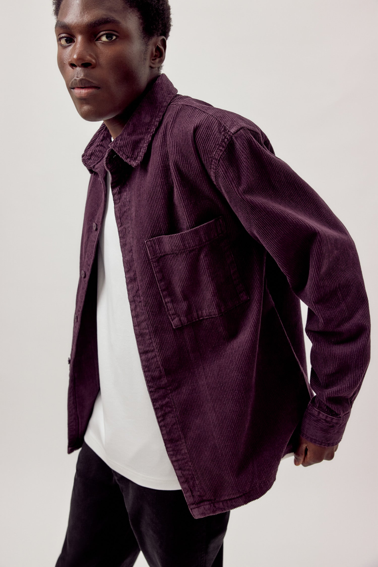 Ali Organic Cotton Overshirt Plum – dariadéh